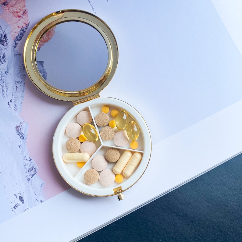 Pressed Flowers Pill Case Birth Control Pill Box Cute Pill Organize ...