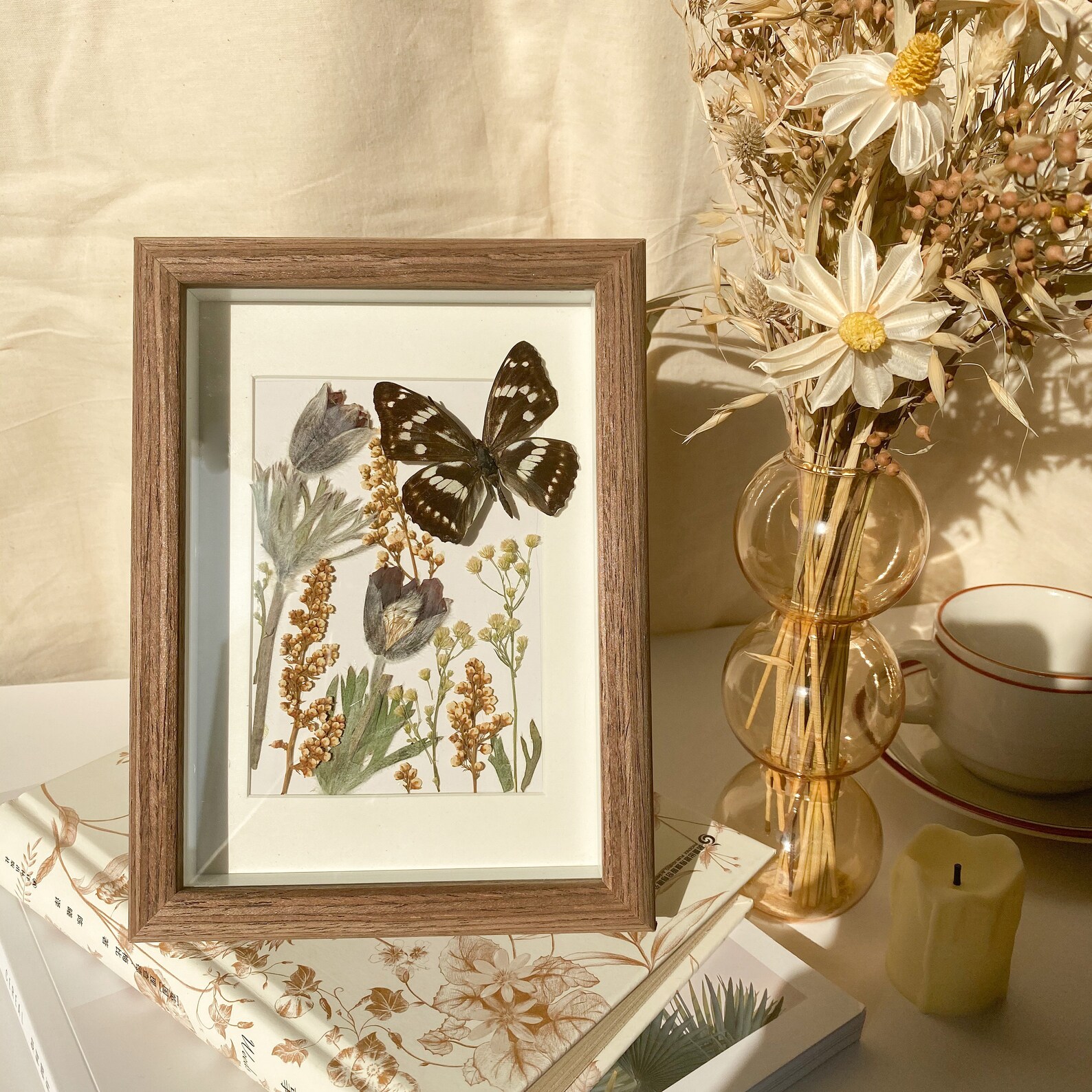 Set of 3 Pressed Flower Frame Pressed Flowers Pressed Art Flower Gift ...