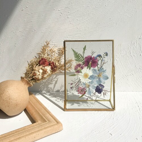 Pressed Flower Frame Pressed Flowers Pressed Art Flower Gift | Etsy