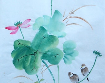 Original Chinese Water Ink Painting of Rooster on Rice Paper, Brush ...