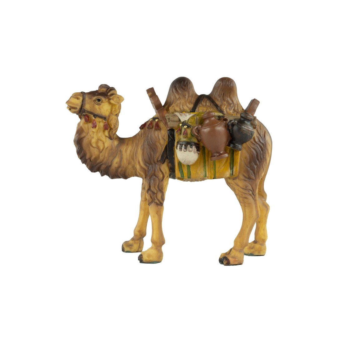 Hand-painted Nativity Figure of a Camel With Luggage, Approx. 11.5 Cm ...