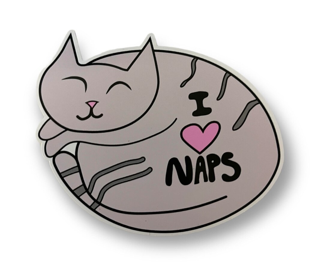 I Heart Naps Cat Nap Vinyl Sticker - Etsy