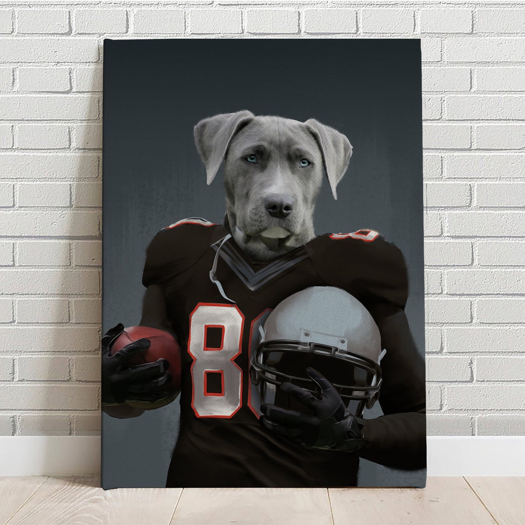 Custom Pet Portrait Football Atlanta Falcons Canvas Funny Pet Lover ...