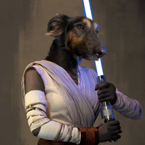 Custom Pet Portrait Star Wars Rey Pet Canvas Funny Pet Lover - Etsy