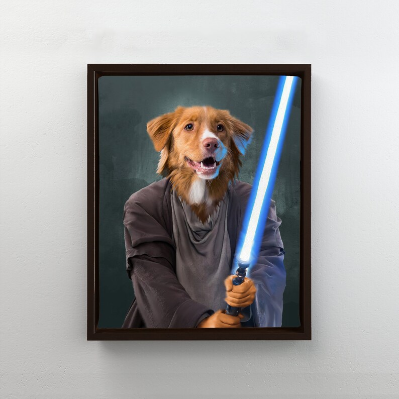 Custom Pet Portrait Star Wars Obiwan Kenobi Pet Canvas Funny - Etsy
