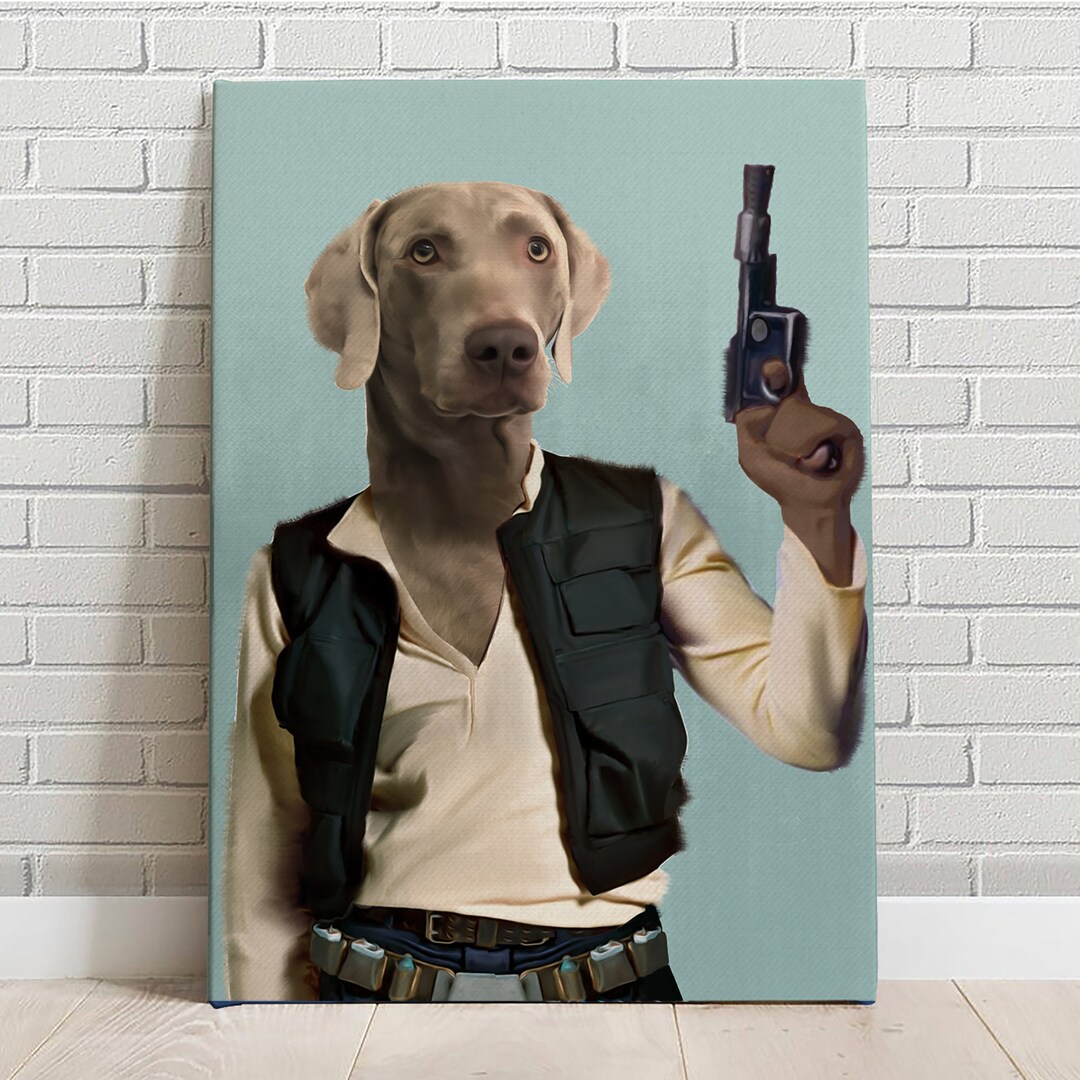Custom Pet Portrait Star Wars Han Solo Pet Canvas Funny Pet Lover ...