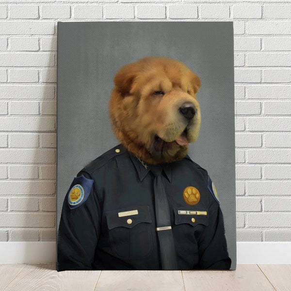 Pet Portrait as Police Officer - Etsy