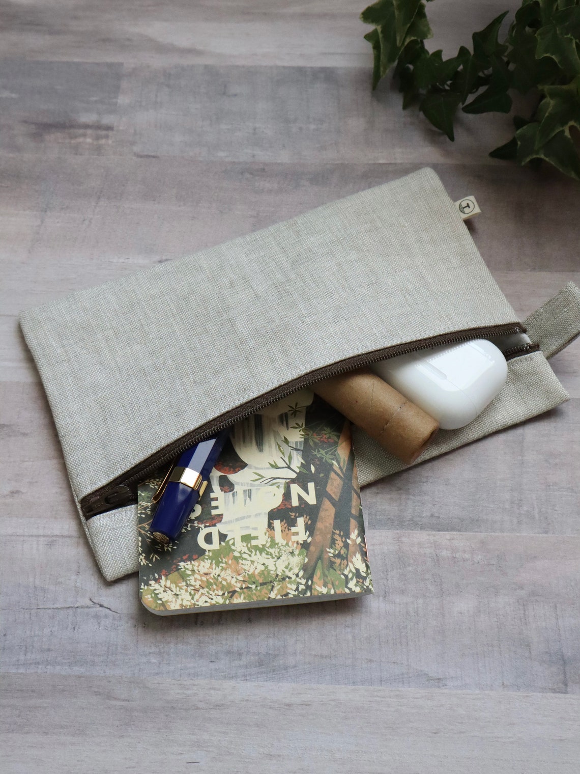 Accessory Bags Linen Zipper Pouch Cosmetic Pouch Makeup - Etsy