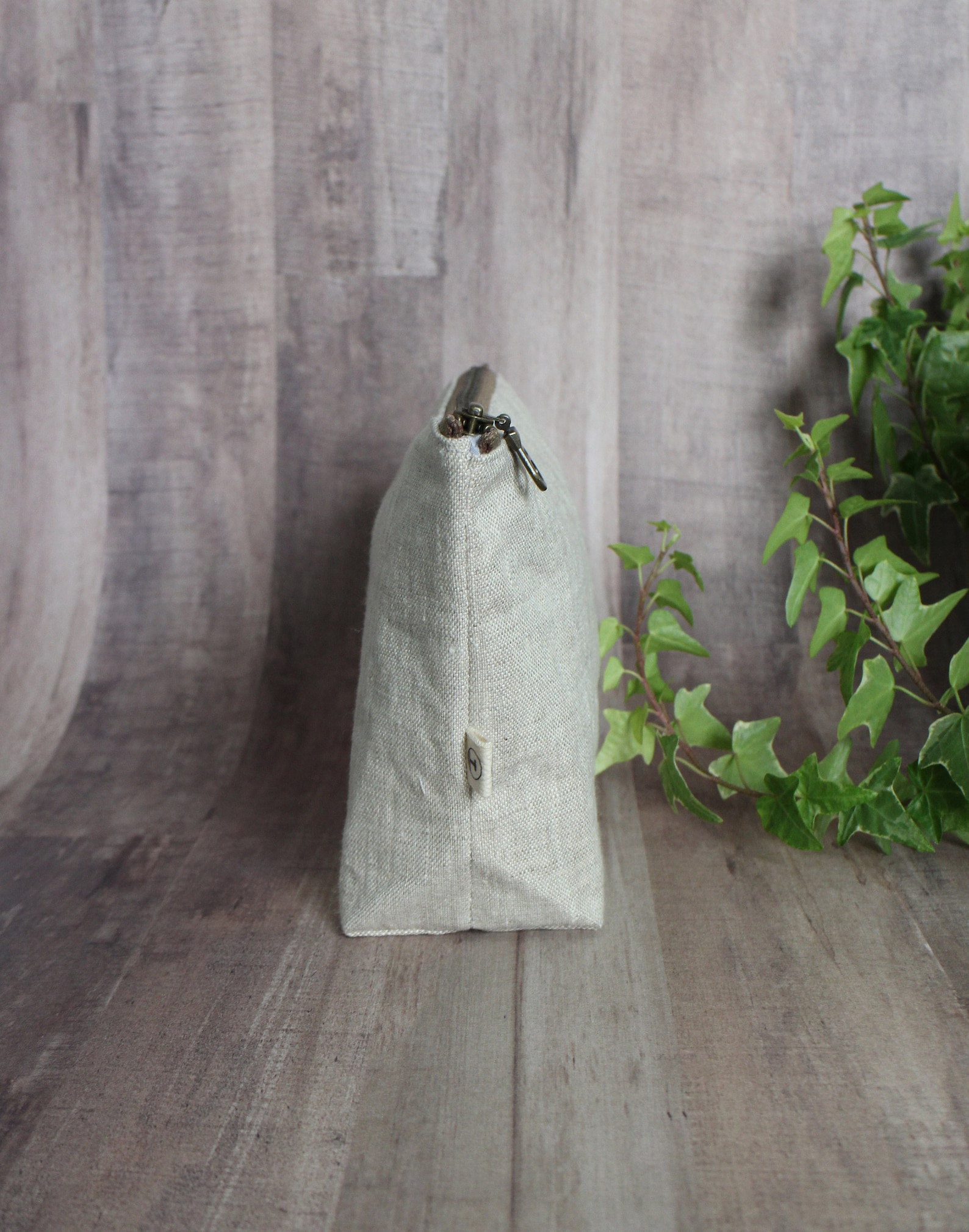 Linen Zipper Pouch, Cosmetic Pouch, Makeup Bag, Make up Organizer ...