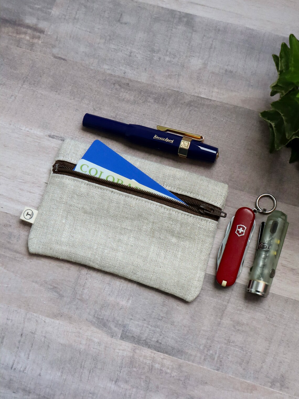 Accessory Bags Linen Zipper Pouch Cosmetic Pouch Makeup - Etsy