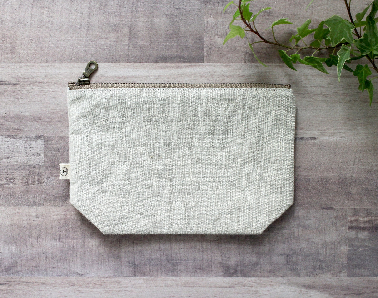 Linen Zipper Pouch, Cosmetic Pouch, Makeup Bag, Make up Organizer ...