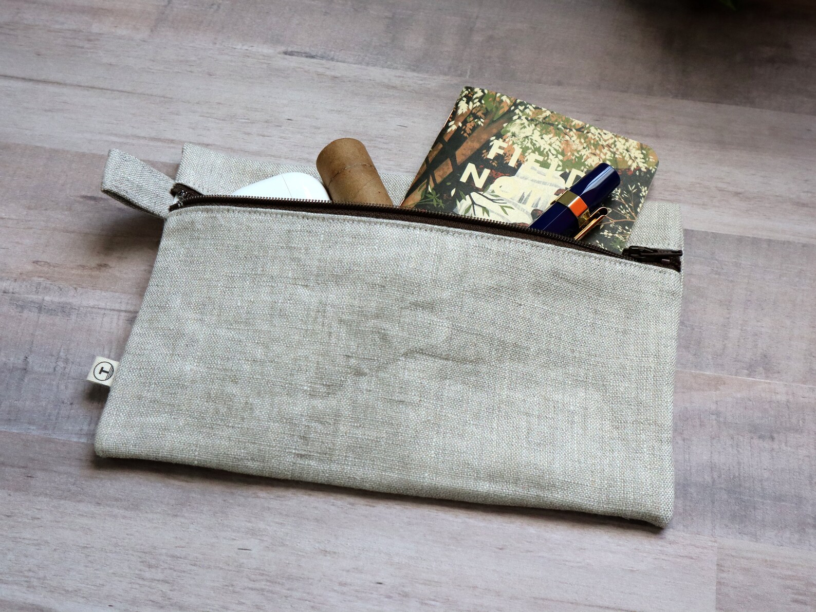 Accessory Bags Linen Zipper Pouch Cosmetic Pouch Makeup - Etsy