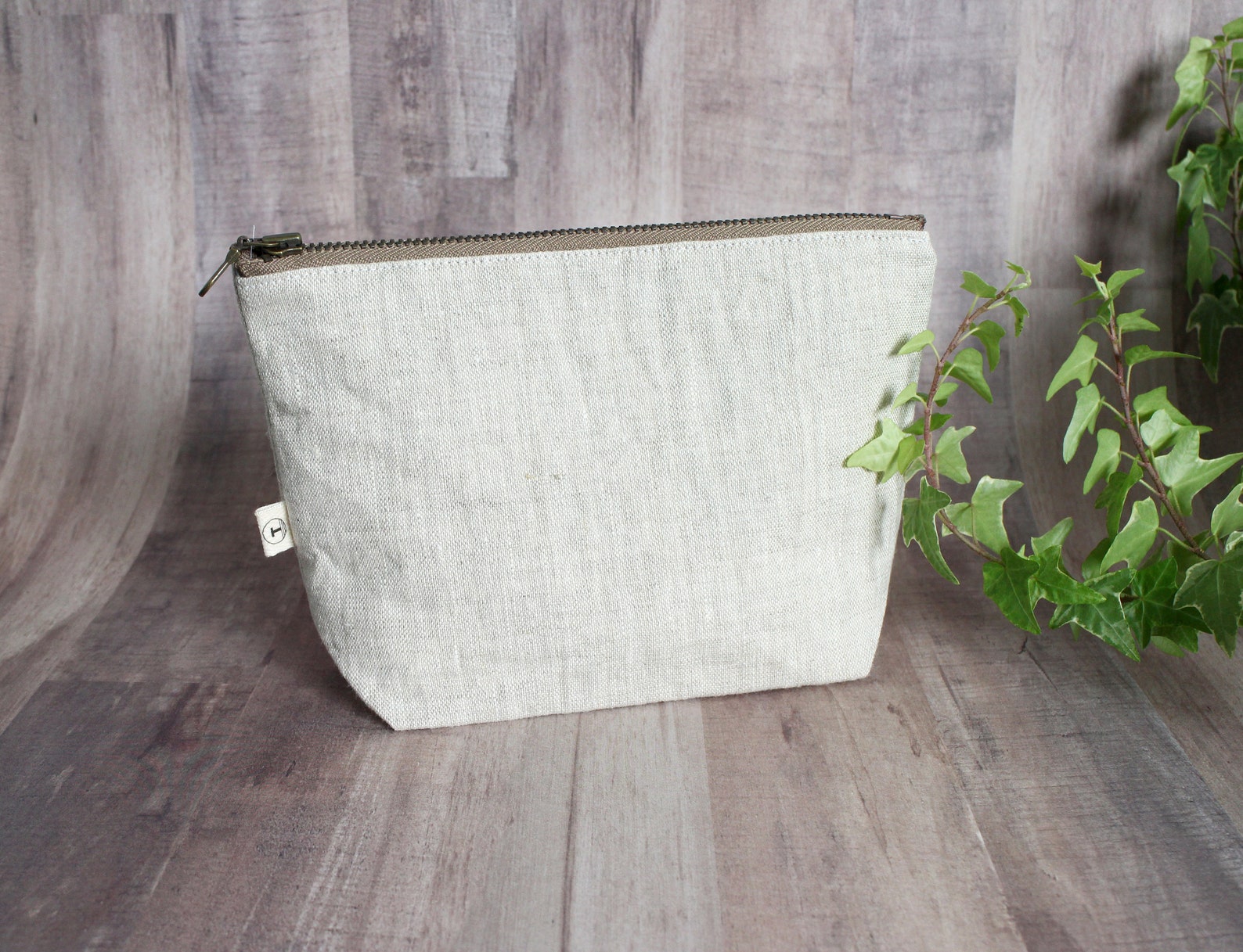 Linen Zipper Pouch, Cosmetic Pouch, Makeup Bag, Make up Organizer ...