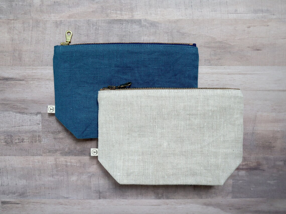 Linen Zipper Pouch Cosmetic Pouch Makeup Bag Make up - Etsy