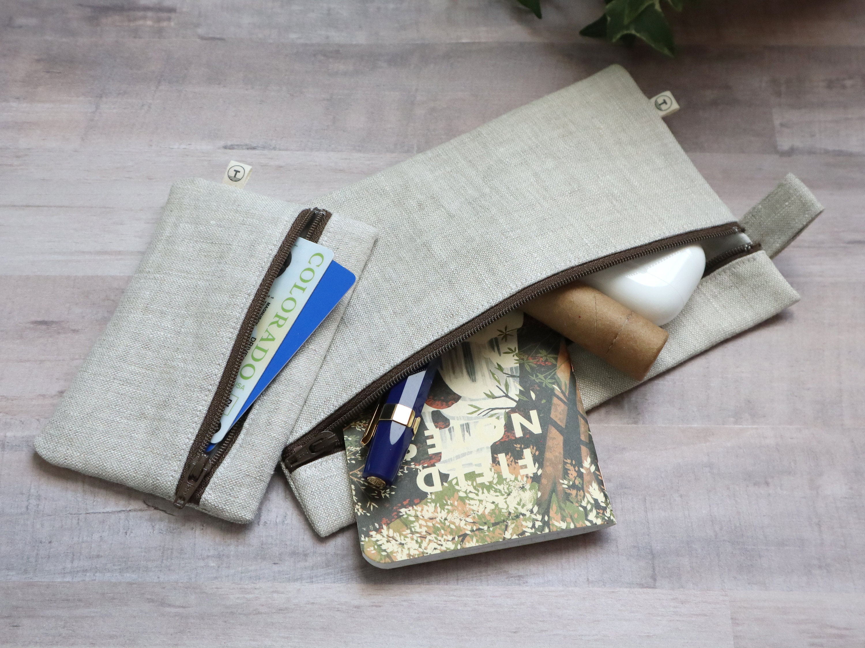 Accessory Bags, Linen Zipper Pouch, Cosmetic Pouch, Makeup Bag, Small ...