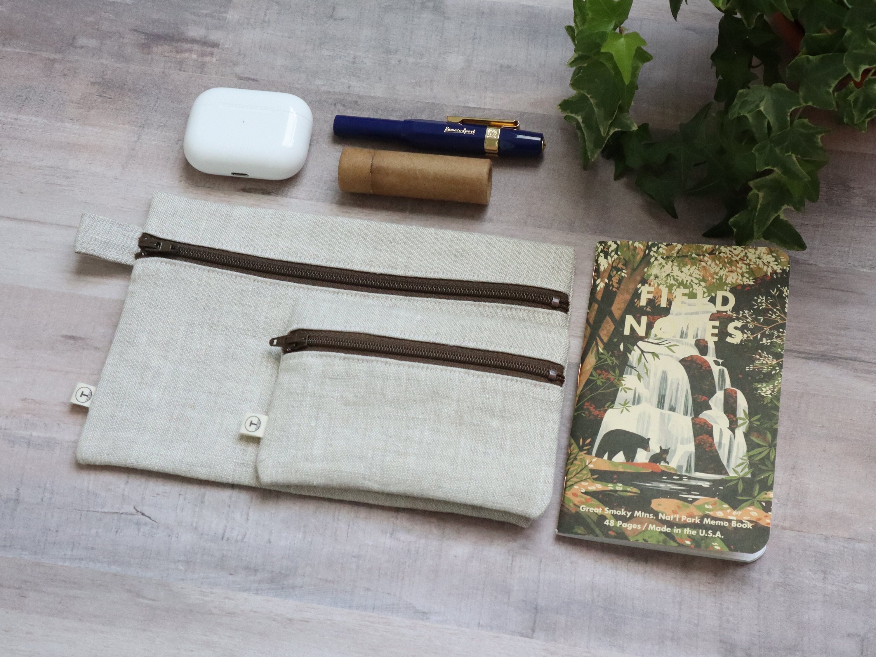 Accessory Bags, Linen Zipper Pouch, Cosmetic Pouch, Makeup Bag, Small ...