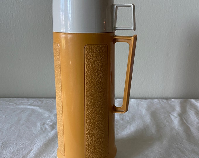 Vintage Thermos Brand Mustard Yellow Beige 70s 80s - Etsy