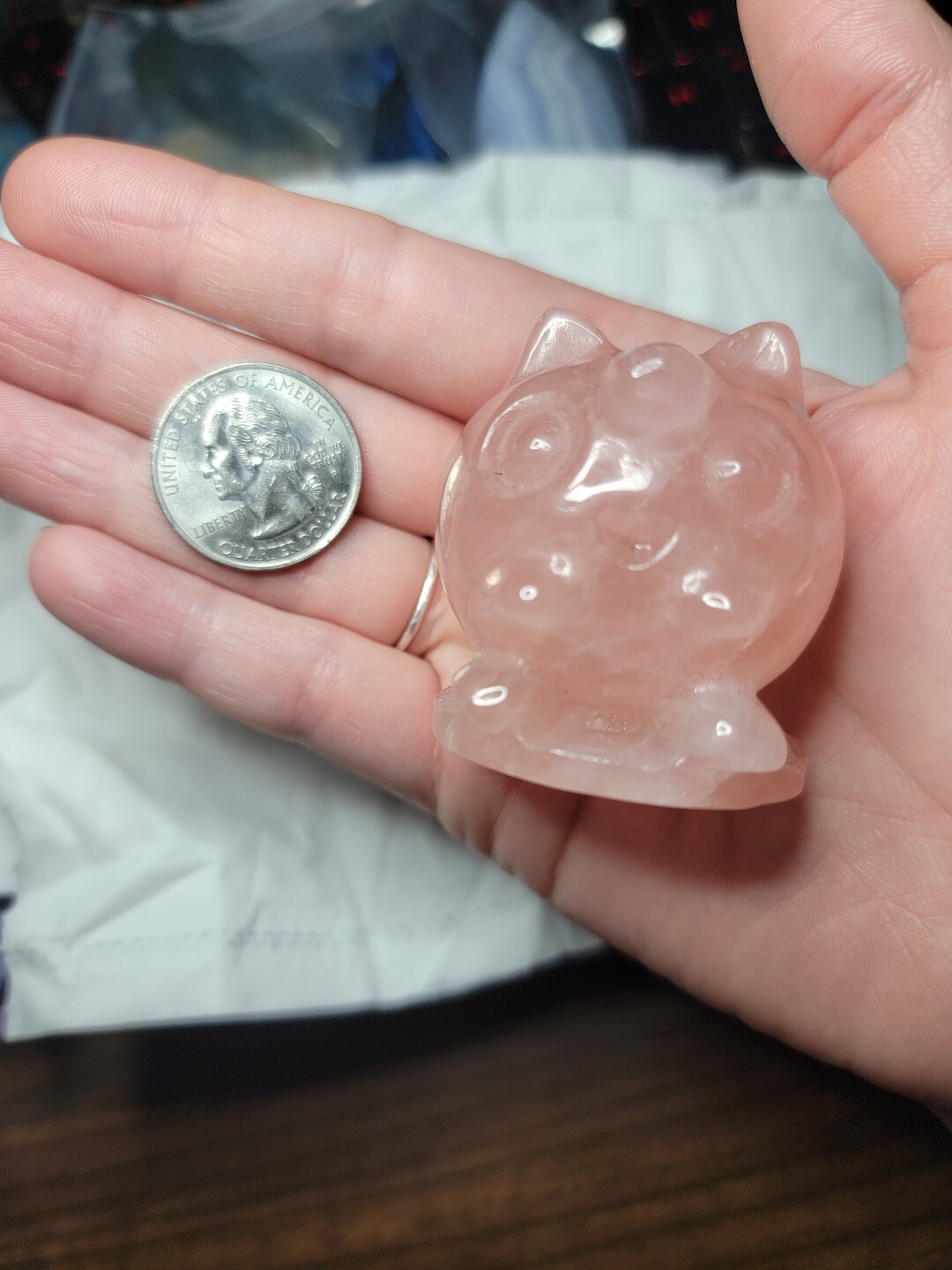 Gorgeous Rose Quartz Carved Jigglypuff Pokemon Healing Metaphysical - Etsy