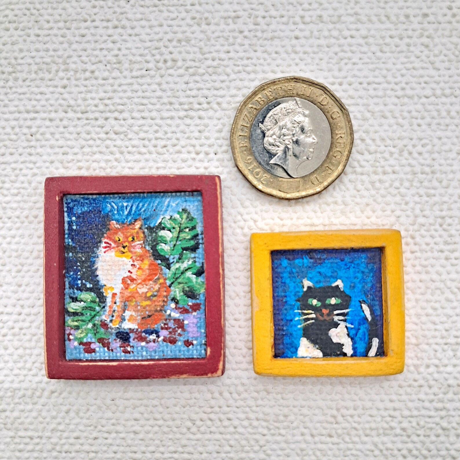Dolls House Cat Paintings, Portraits, Miniature Framed Artworks, 1:12th ...
