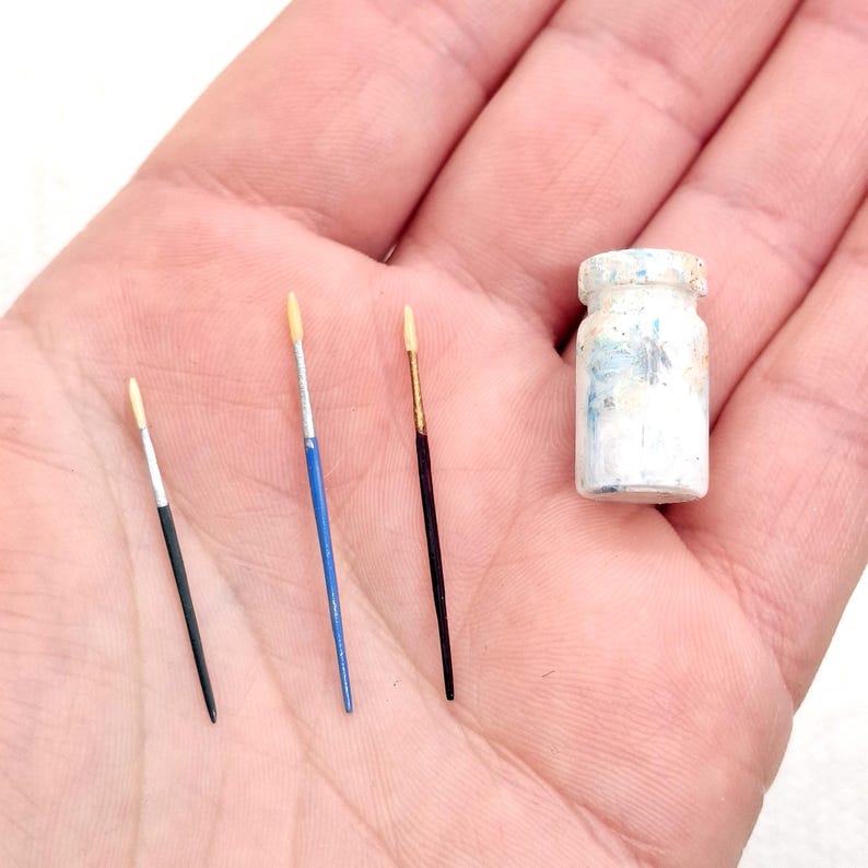 Miniature Paint Brushes - 1/12th Scale Paint Brush Sets - Dollhouse ...