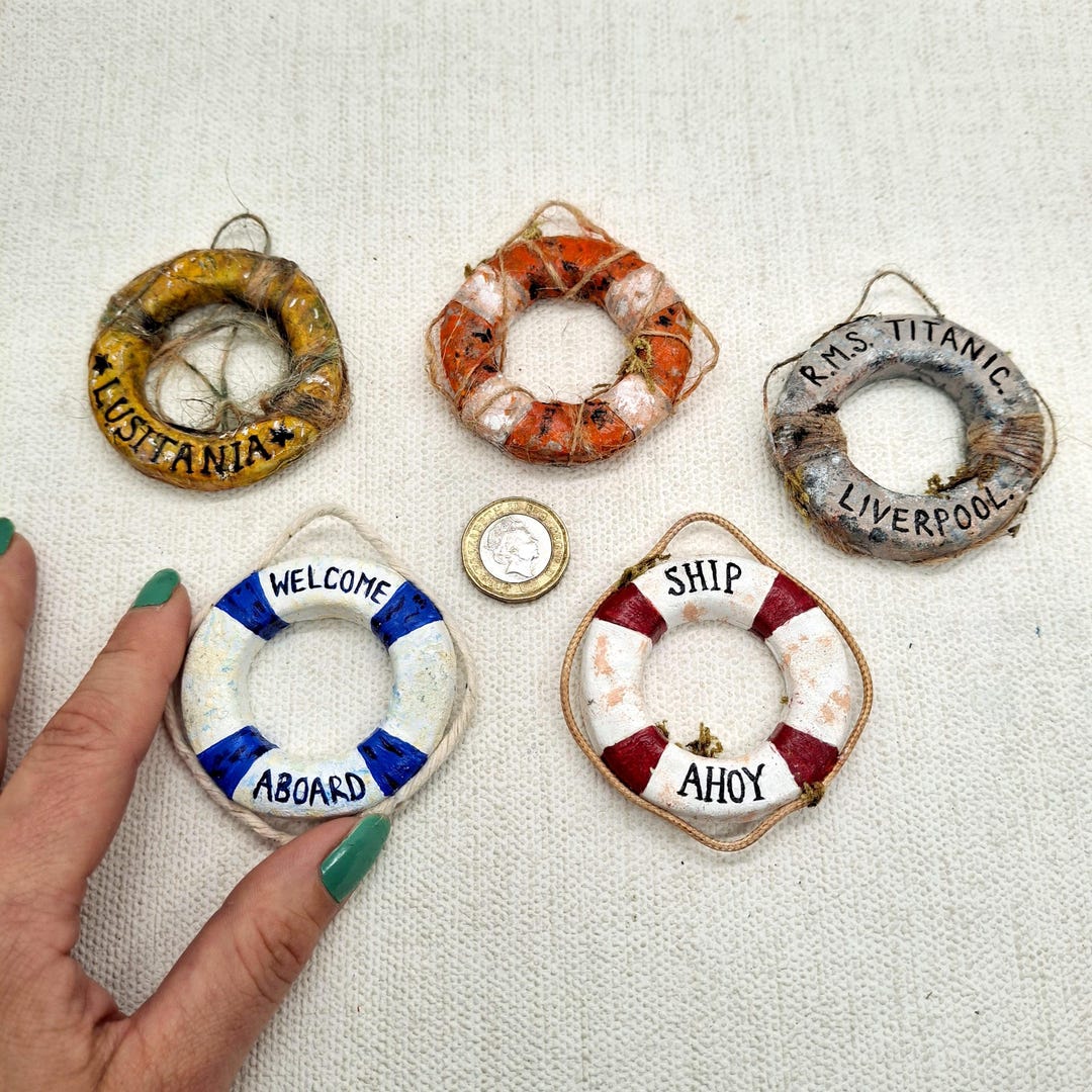 Miniature Life Buoys, Dolls House Life Rings, Dollhouse Nautical Decor ...