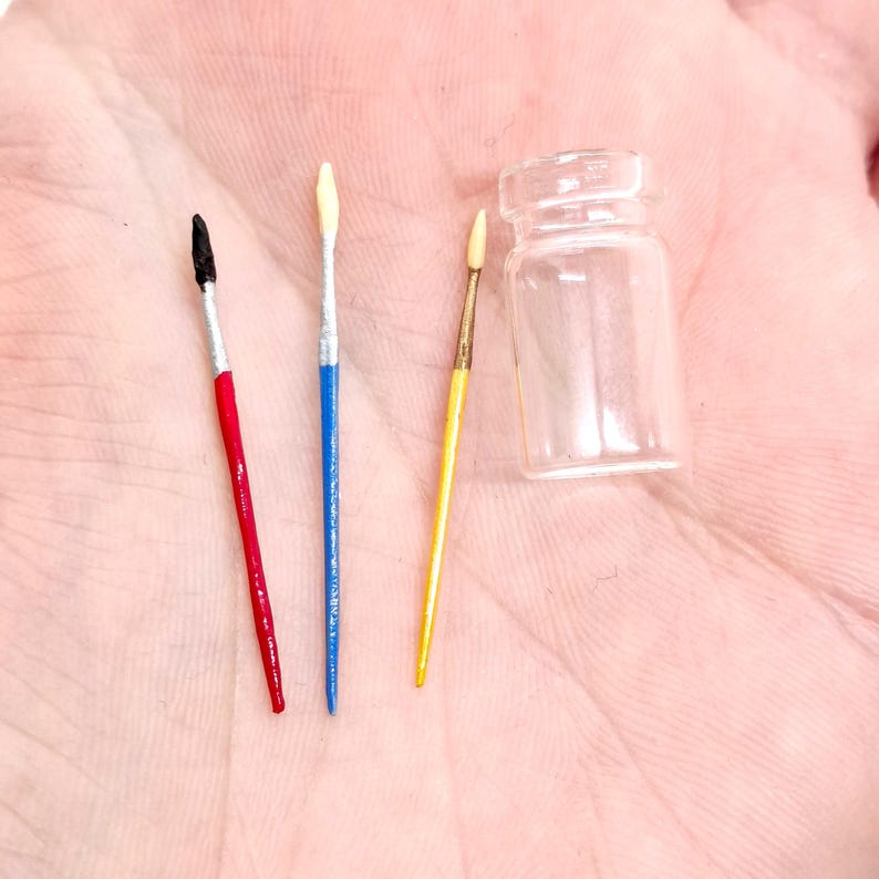 Miniature Paint Brushes - 1/12th Scale Paint Brush Sets - Dollhouse ...