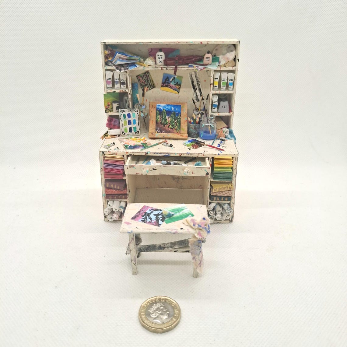 Modern Dollhouse Art Studio, 1:12th Scale Miniature Dollshouse Artist ...
