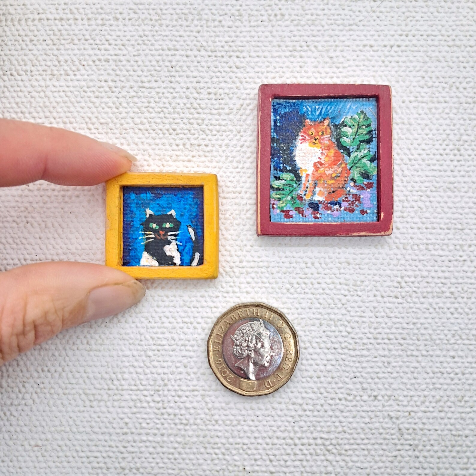 Dolls House Cat Paintings, Portraits, Miniature Framed Artworks, 1:12th ...