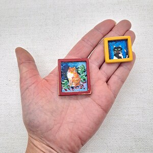 Dolls House Cat Paintings, Portraits, Miniature Framed Artworks, 1:12th ...