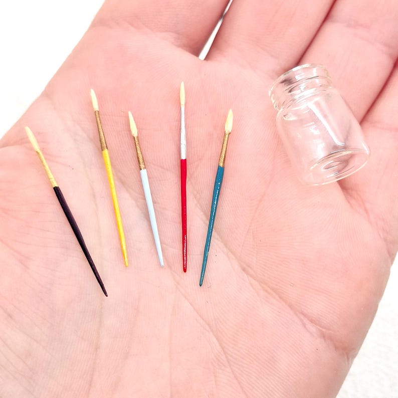 Miniature Paint Brushes - 1/12th Scale Paint Brush Sets - Dollhouse ...