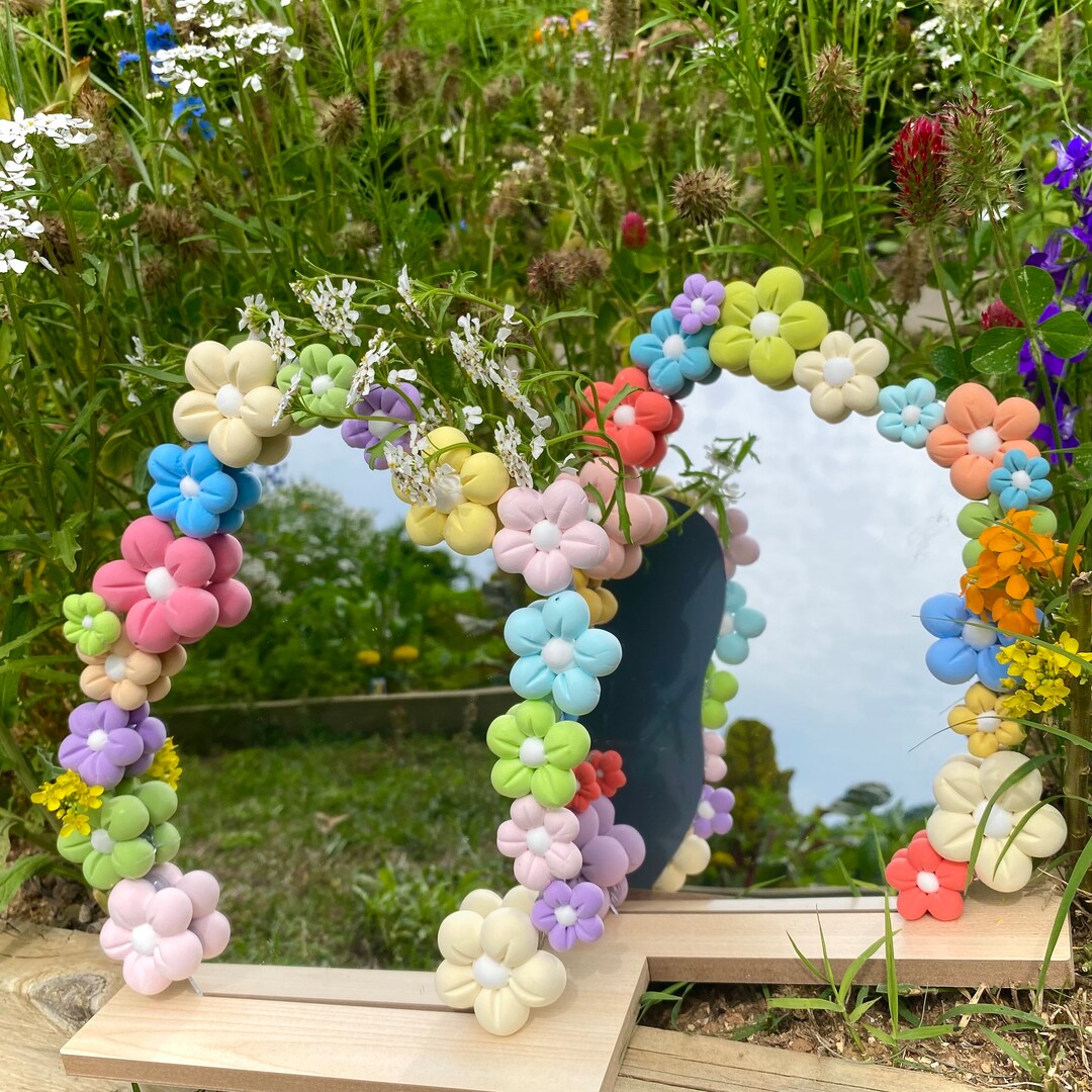 Custom-foam Daisy Clay Flower Mirror, Funky Handmade Mirror,colorful ...
