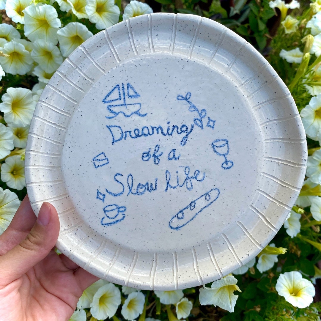 Dreaming of a Slow Life Italian Dessert Plates, Handmade Ceramic ...