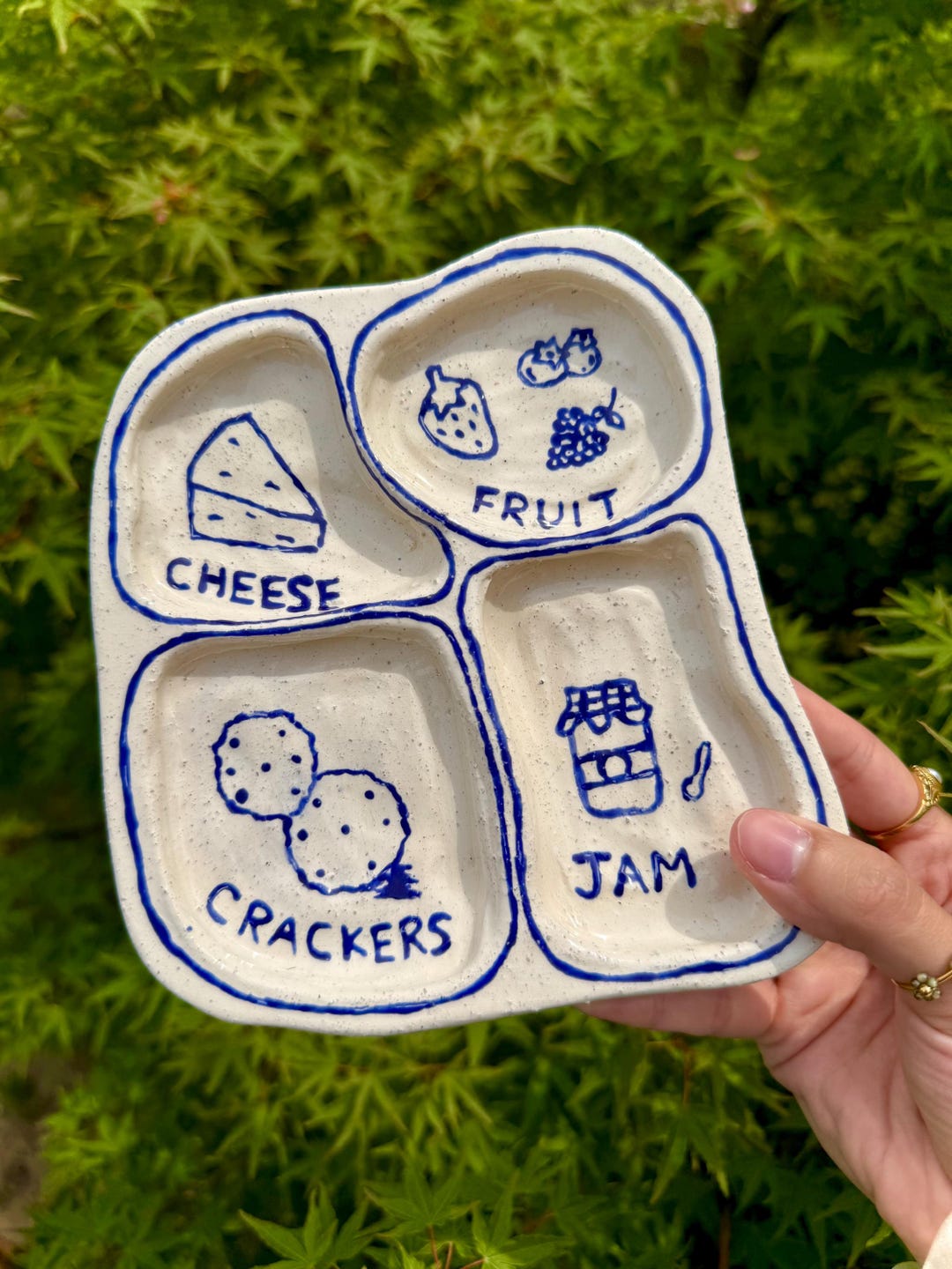 PREORDER Handmade Ceramic Snack Plate With Labeled Compartments – Food ...