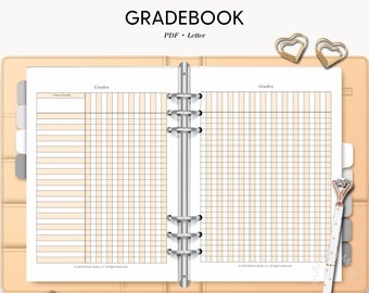Printable Grade Book, Teacher Grading System, Grade Tracker, Digital ...