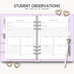 Student Observation Form: Classroom Notes (digital Download) - Etsy