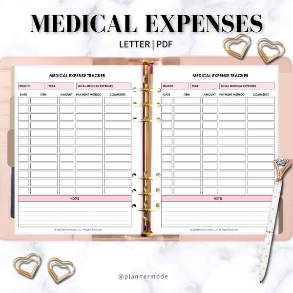 Medical Expense Tracker Spreadsheet - Etsy