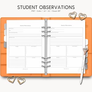 Student Observation Notes Printable (digital Download) - Etsy