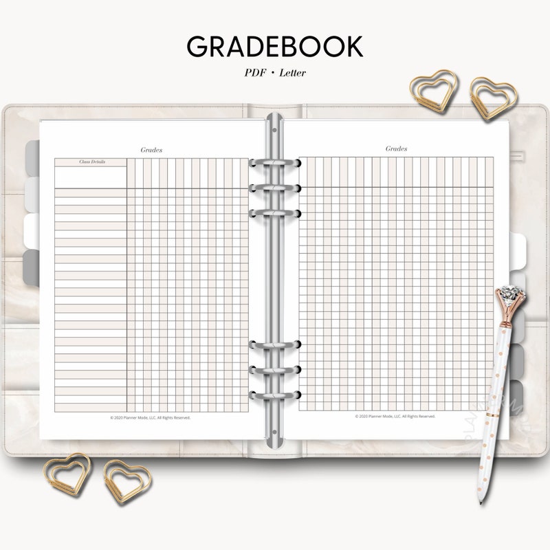 Printable Gradebook Template - Etsy