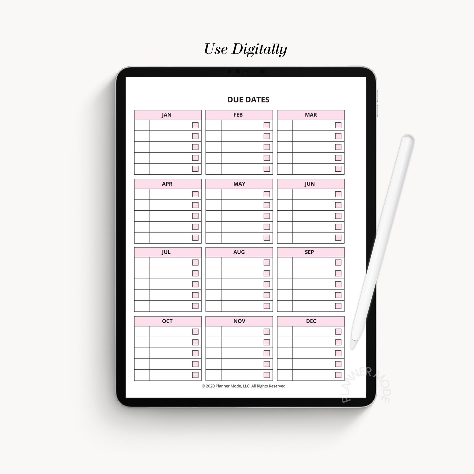 Due Date Tracker Printable | Deadline Planner PDF | Task & Bill Due ...
