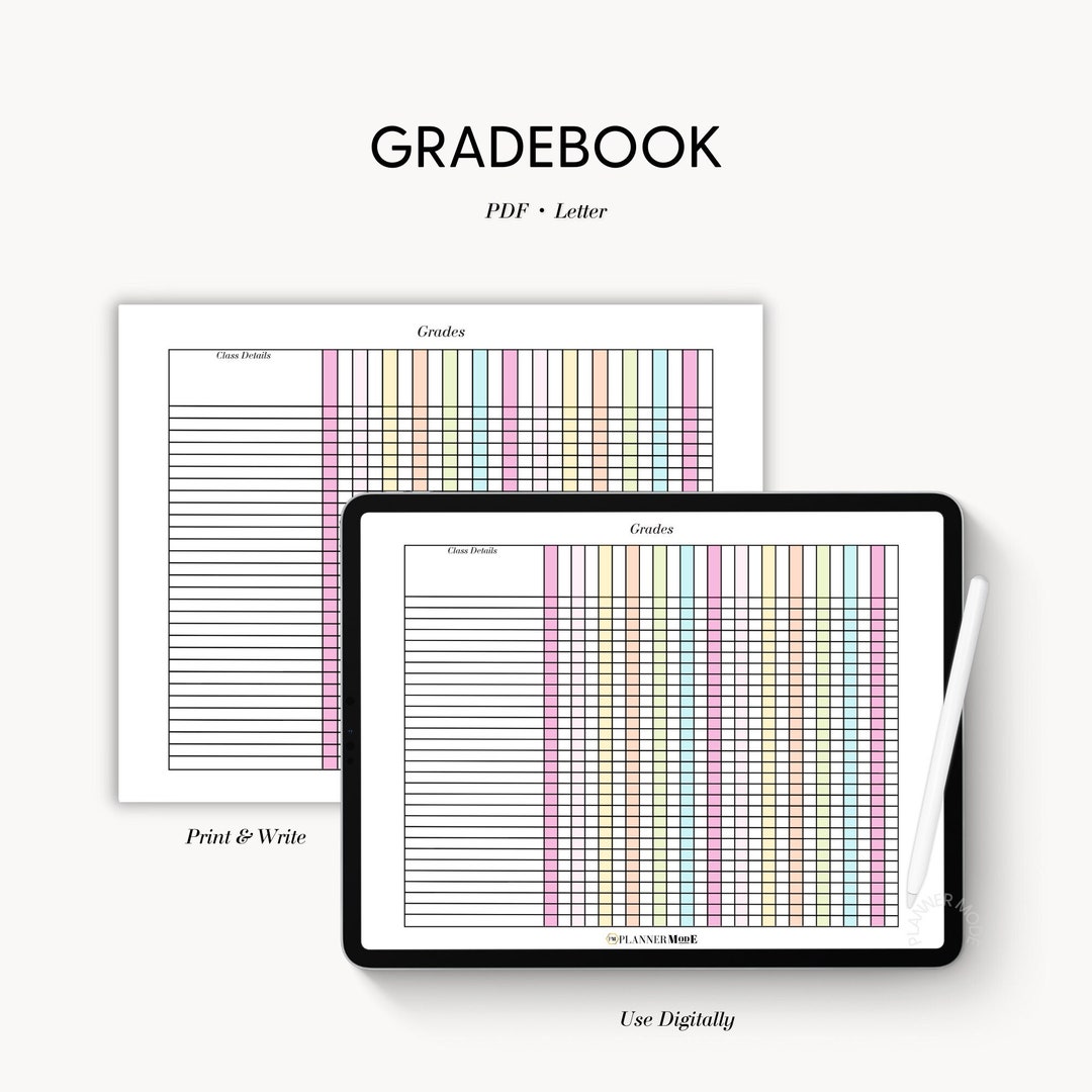 Teacher Grading System, Grade Tracker, Digital Gradebook, Grade Book ...