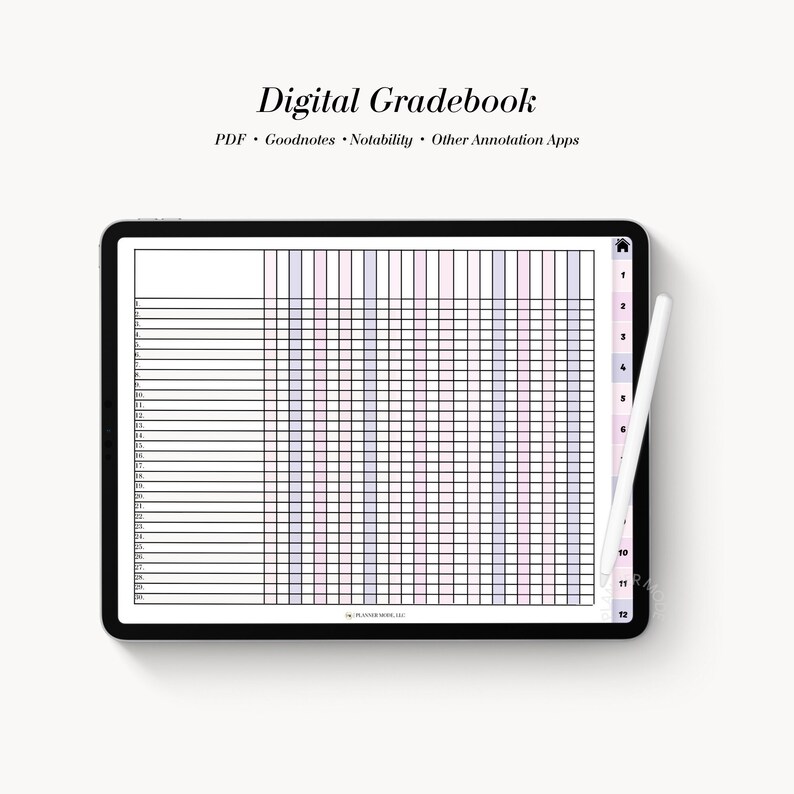 Digital Gradebook, Teacher Gradebook, Grade Tracker, Record Book, Grade ...