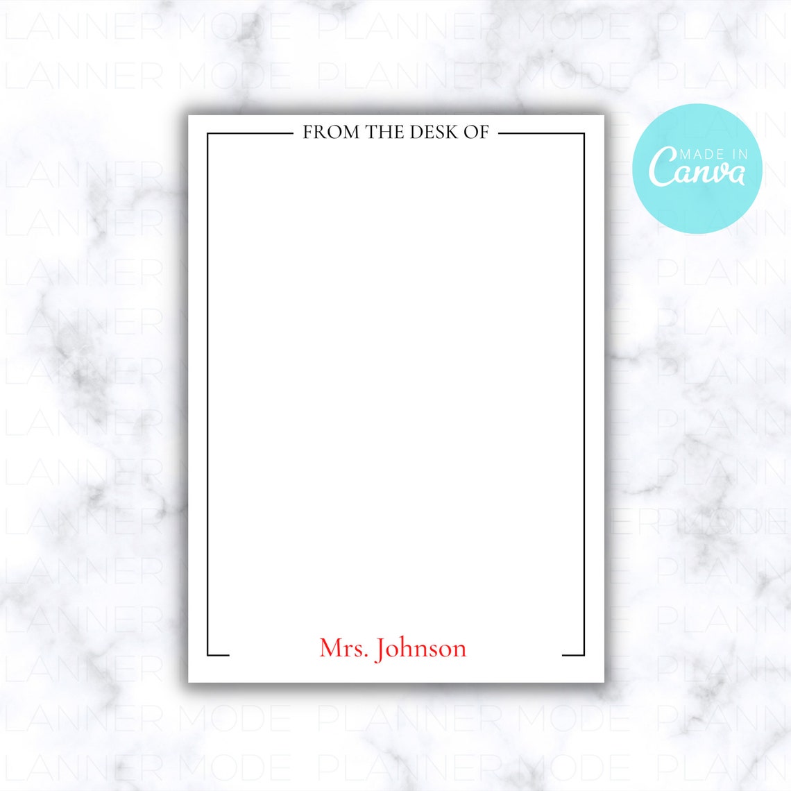 EDITABLE Teacher Notepad Template From the Office Of From - Etsy