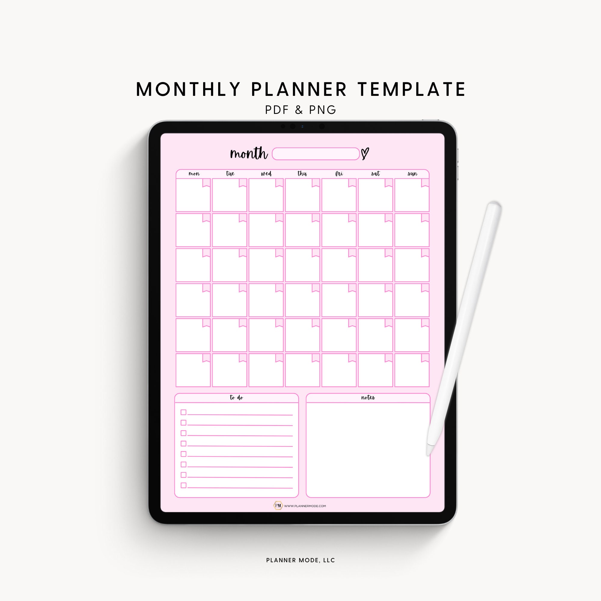Goodnotes Monthly Planner, Planner Template, Monthly Organizer, Monthly ...
