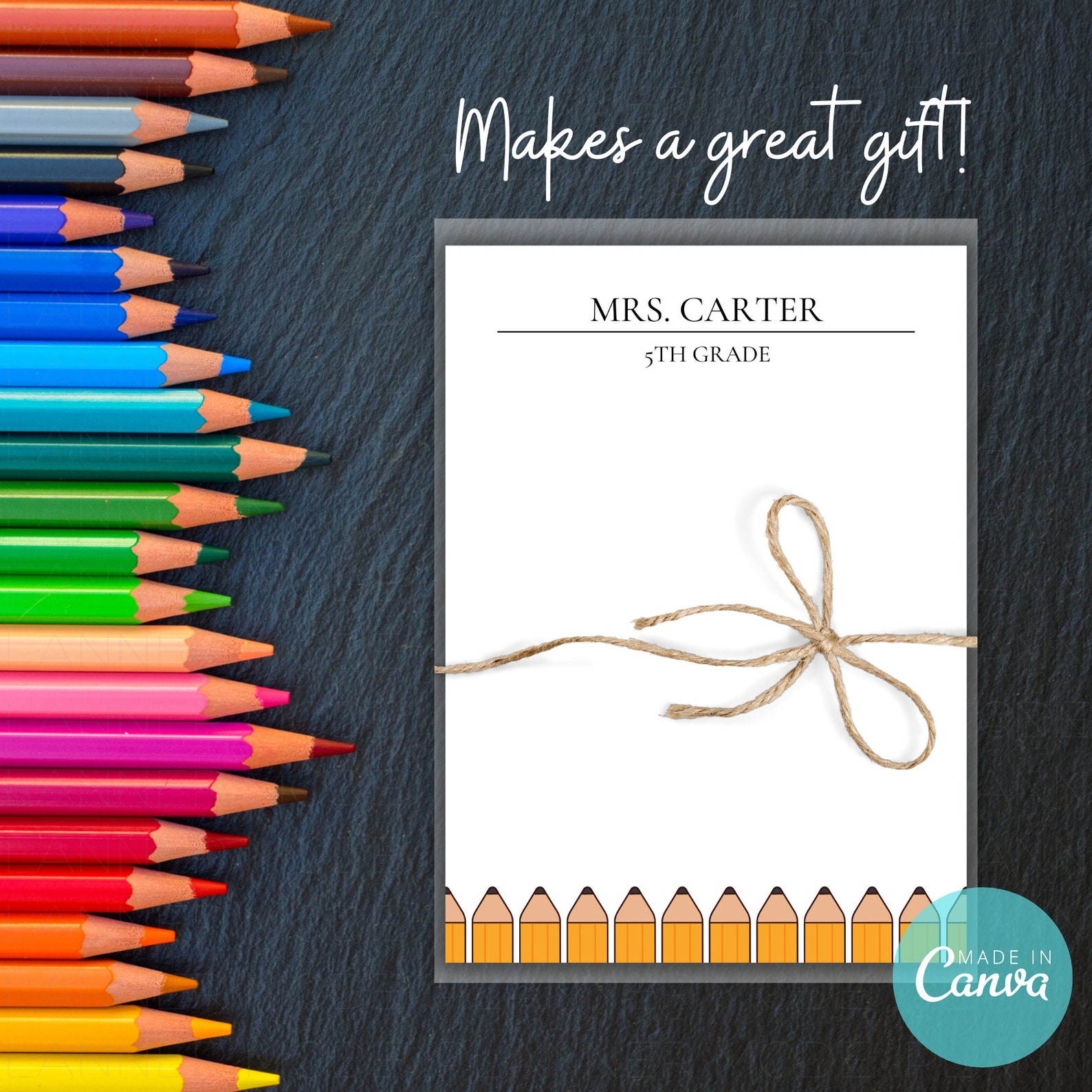 Pencil Teacher Stationery, Office Notepad, Personalized Stationery ...