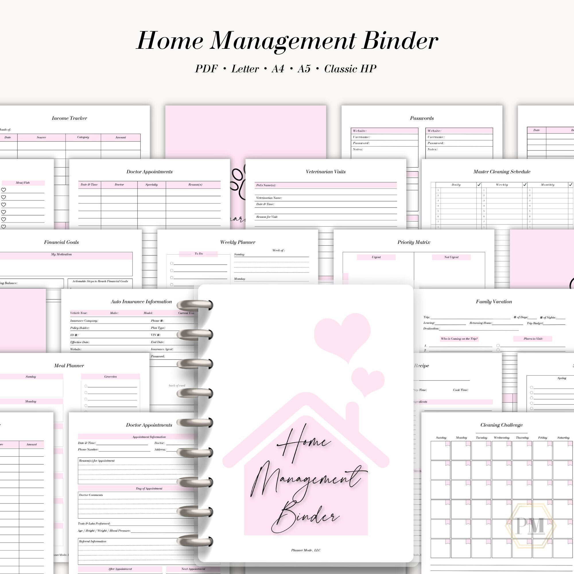 Home Management Binder, Home Binder, Family Household Binder, Life ...