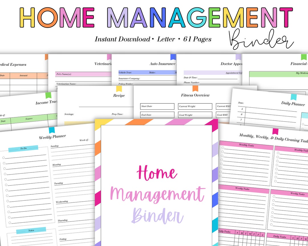 Household Binder, Home Management Binder, Home Binder, Family Household ...
