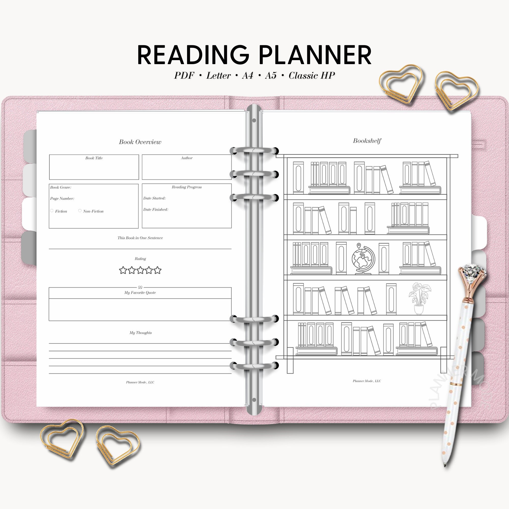 Reading Planner, Book Tracker, Reading Log, Goodnotes Reading Journal ...
