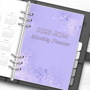 2023-2024 Monthly Calendar Printable Monthly Planner - Etsy