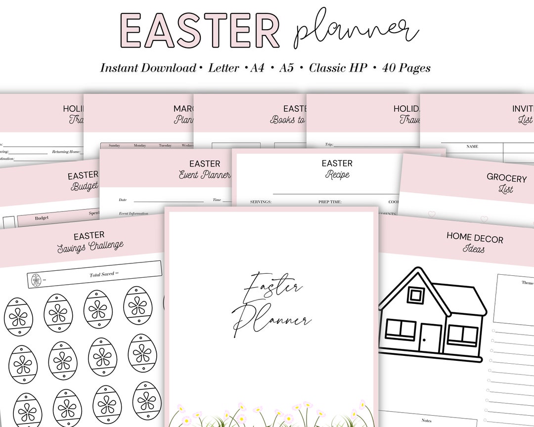 Easter Planner, Easter Calendar, Easter Sunday, Spring Planner, Easter ...