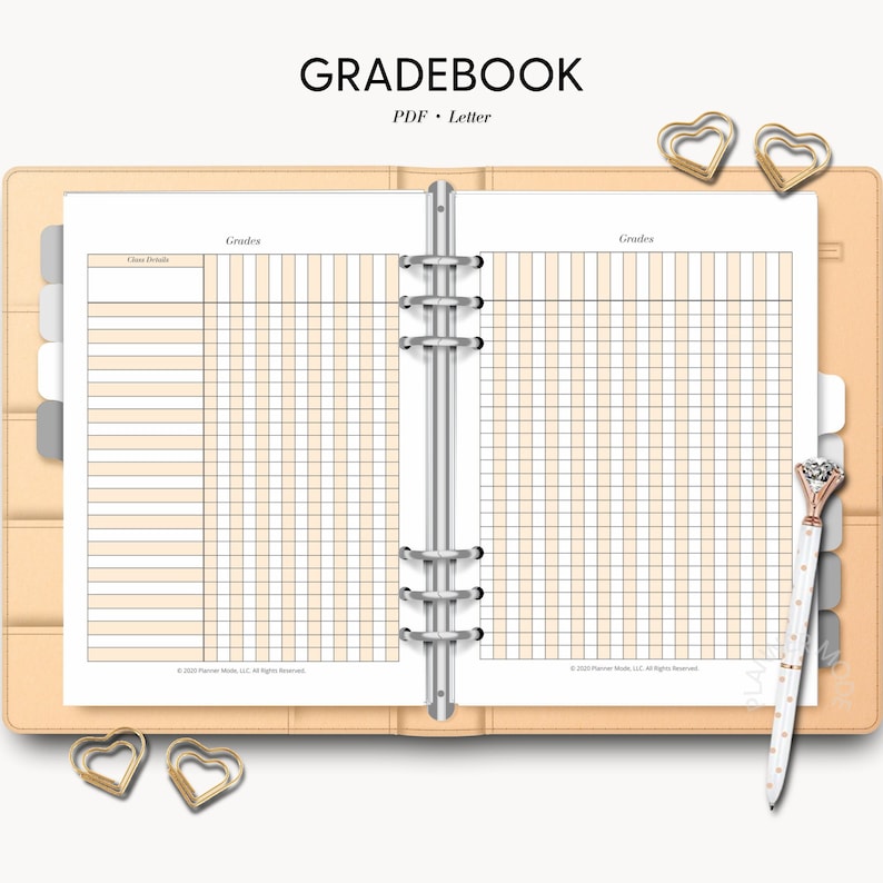 Printable Teacher Gradebook: Homeschool Grading System (letter Size ...